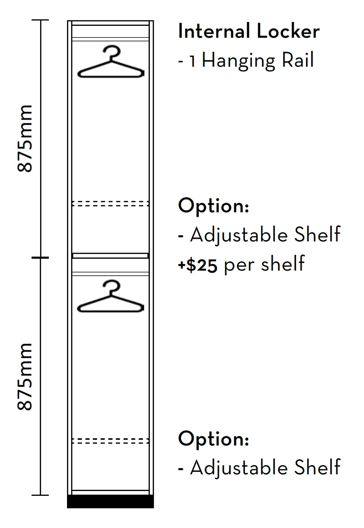 Melamine Two Doors Lockers - Australian Made