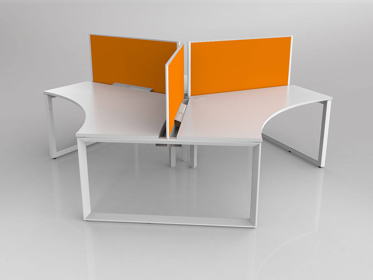 Tri Leg 3 Person 120 degree workstation