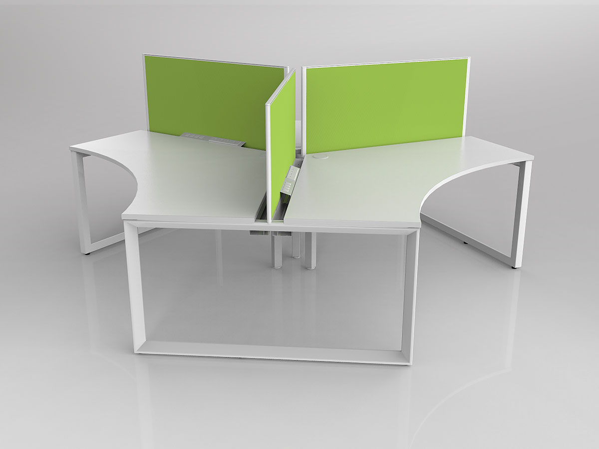 Tri Leg 3 Person 120 degree workstation