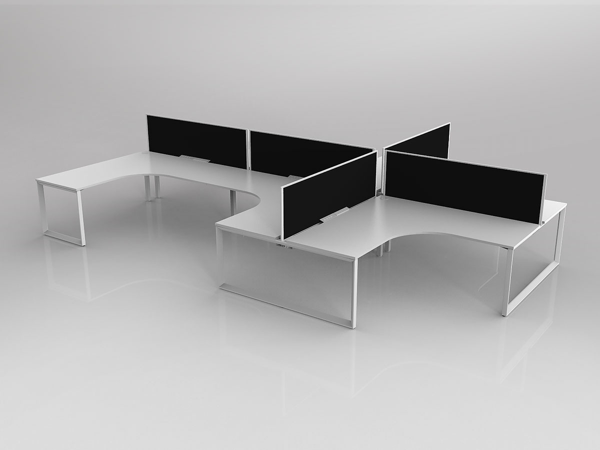 Tri Leg 6 Person 90 degree workstation