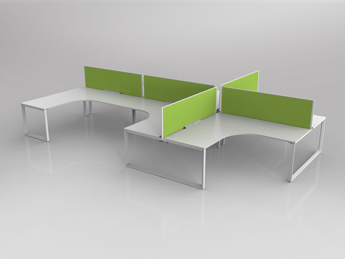 Tri Leg 6 Person 90 degree workstation