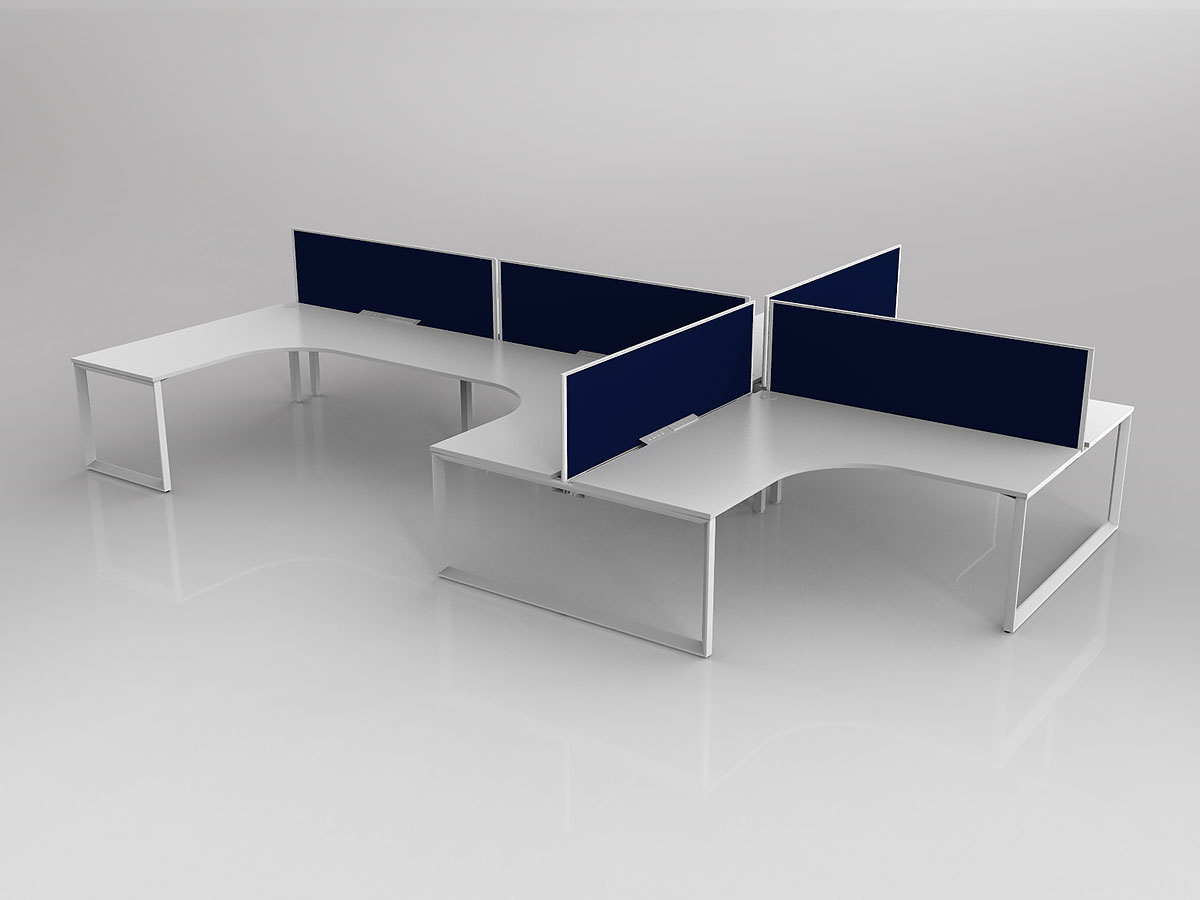 Tri Leg 6 Person 90 degree workstation