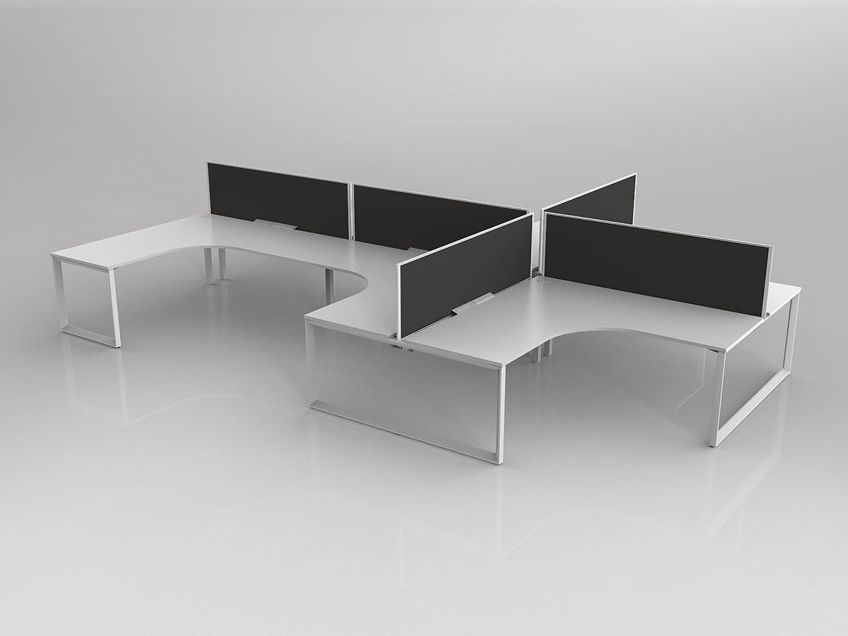 Tri Leg 6 Person 90 degree workstation