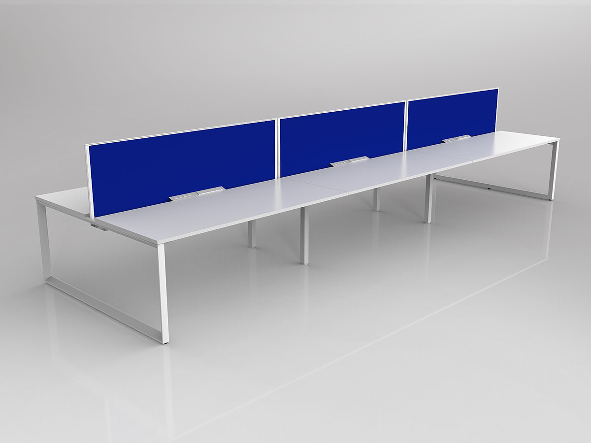 Tri Leg 6 Person back to back workstation