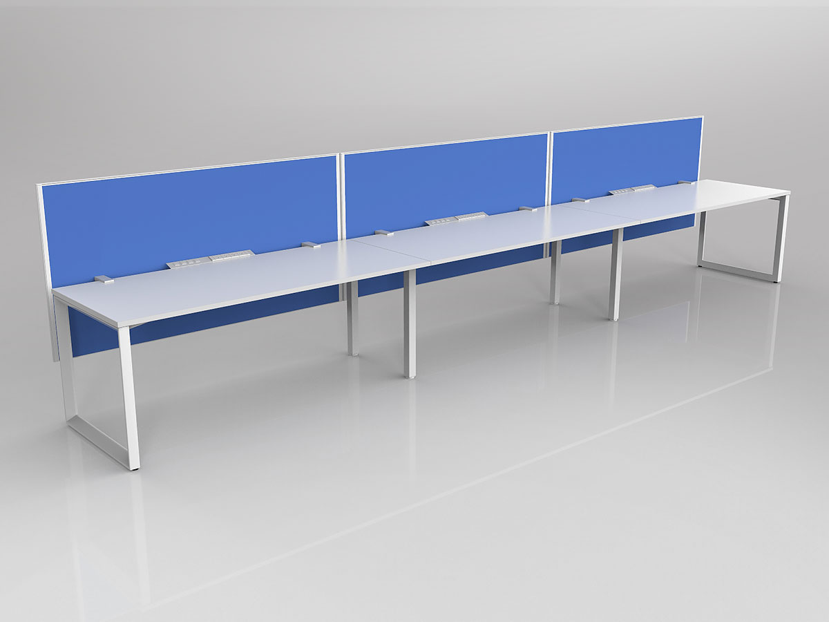 Tri Leg 3 Person Straight workstation