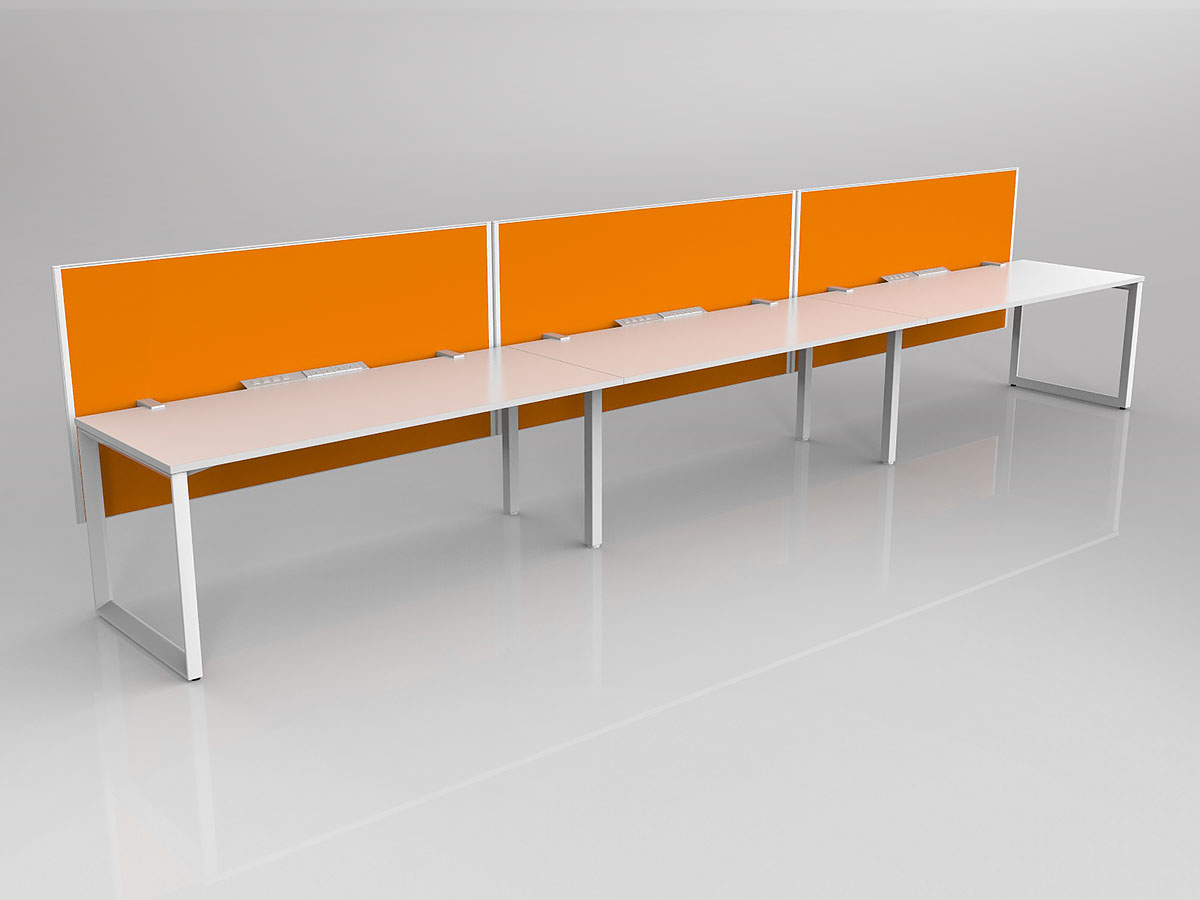 Tri Leg 3 Person Straight workstation