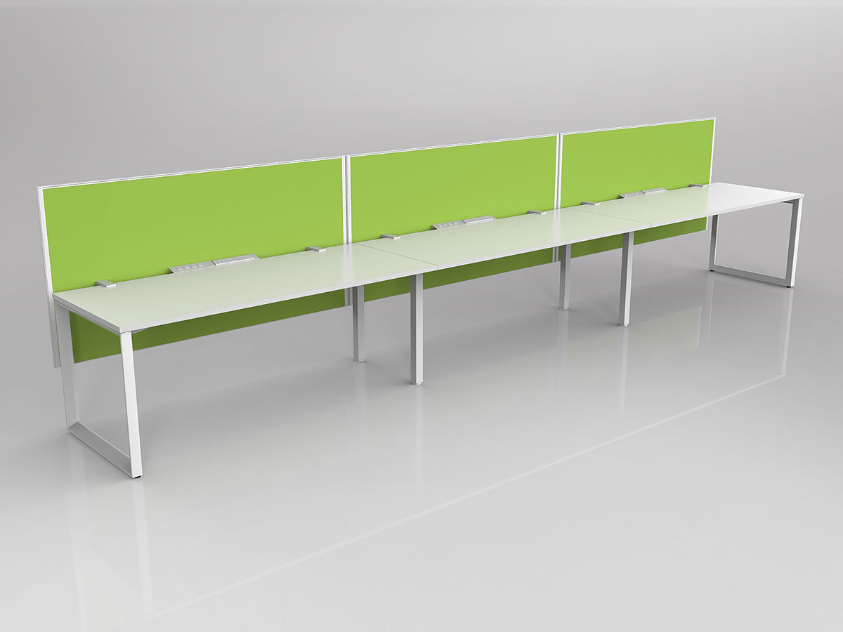 Tri Leg 3 Person Straight workstation