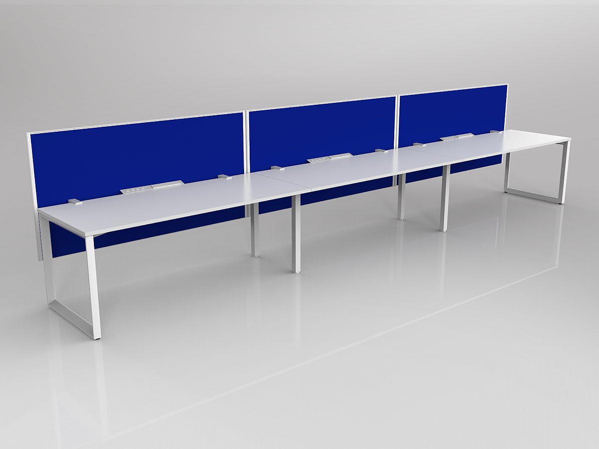 Tri Leg 3 Person Straight workstation