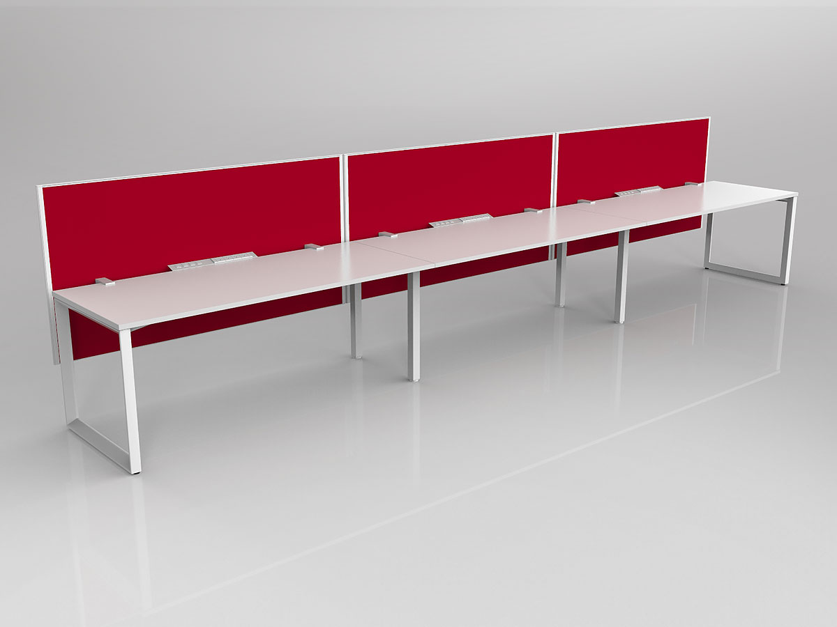 Tri Leg 3 Person Straight workstation