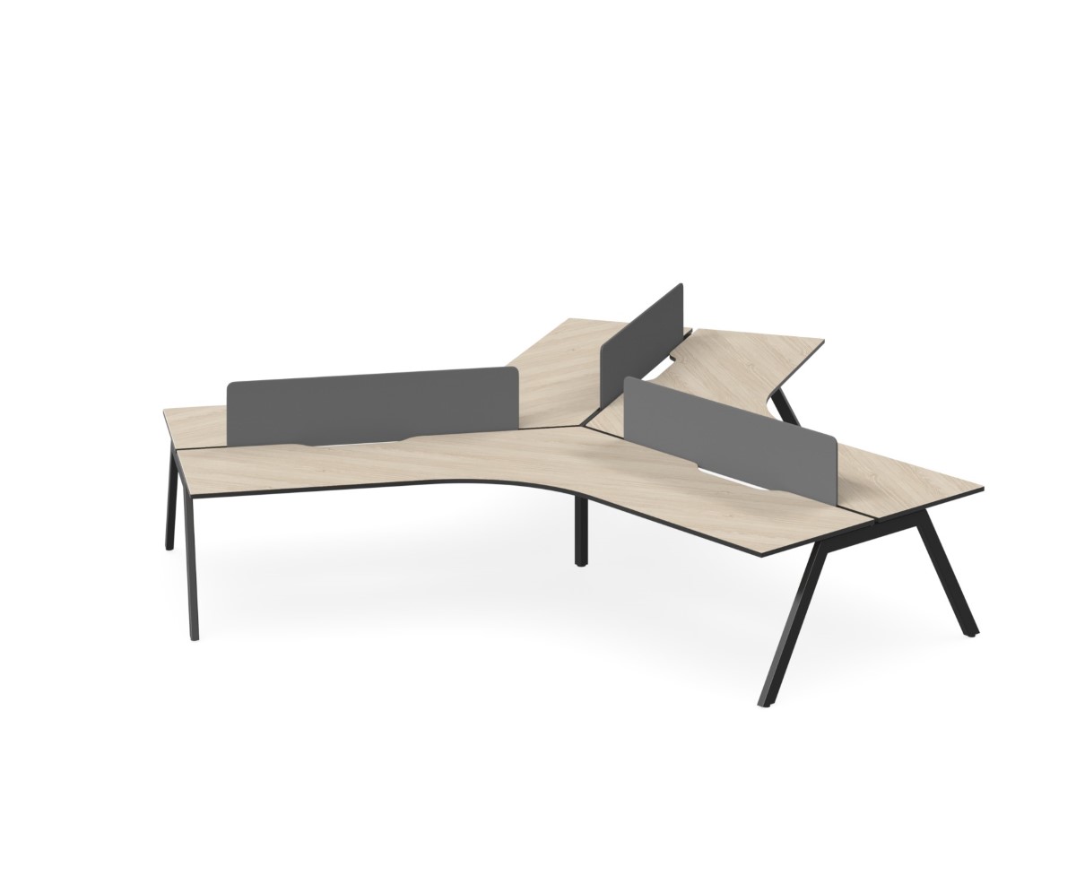 Vista Optic 3 person 120 degree Workstation | Sydney Office Furniture