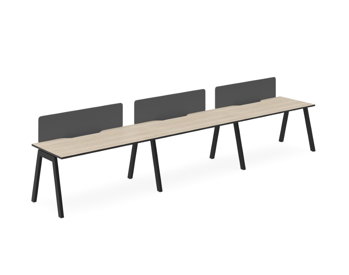 Vista Optic 3 person Side by Side Workstation | Sydney Office Furniture